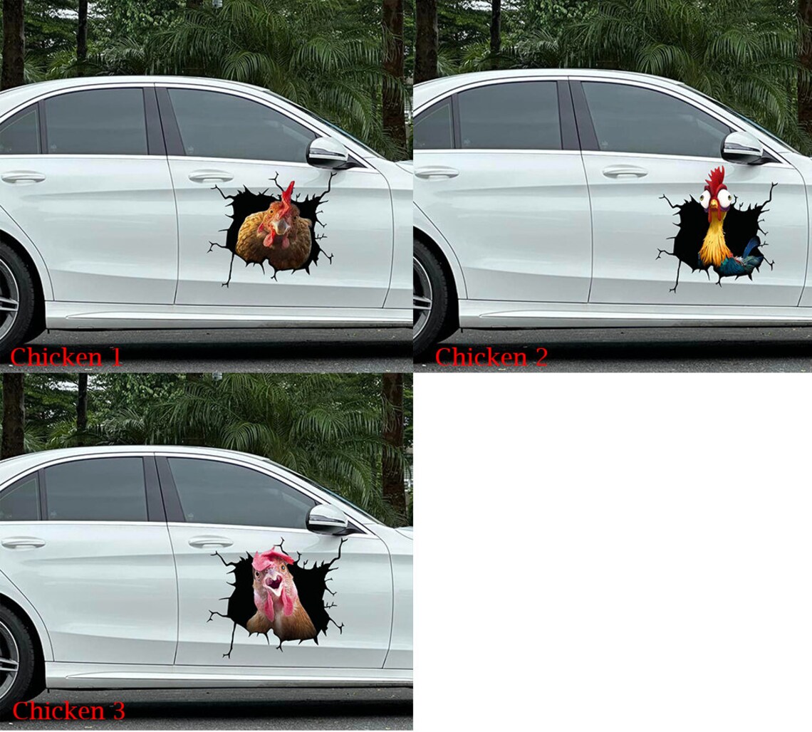 Funny Chickens Window Decal Chicken Car Sticker Funny Rooster - Etsy