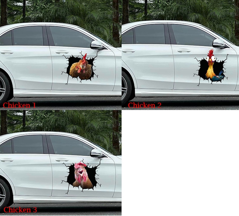 Funny Chickens Window Decal Chicken Car Sticker Funny Rooster - Etsy