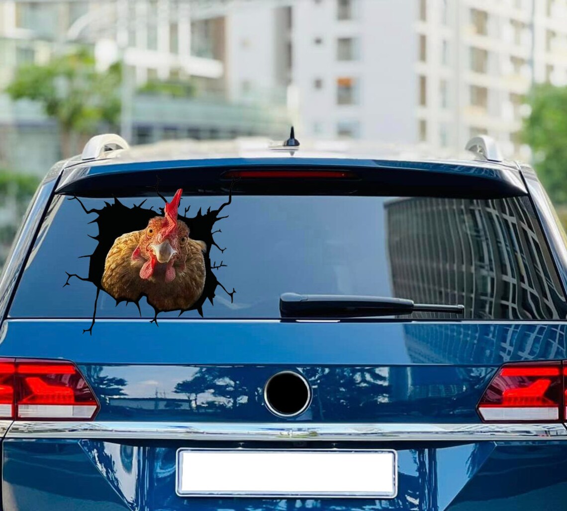 Funny Chickens Window Decal Chicken Car Sticker Funny Rooster - Etsy