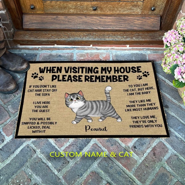 Please Remember When Visiting Cats House Doormat - Etsy