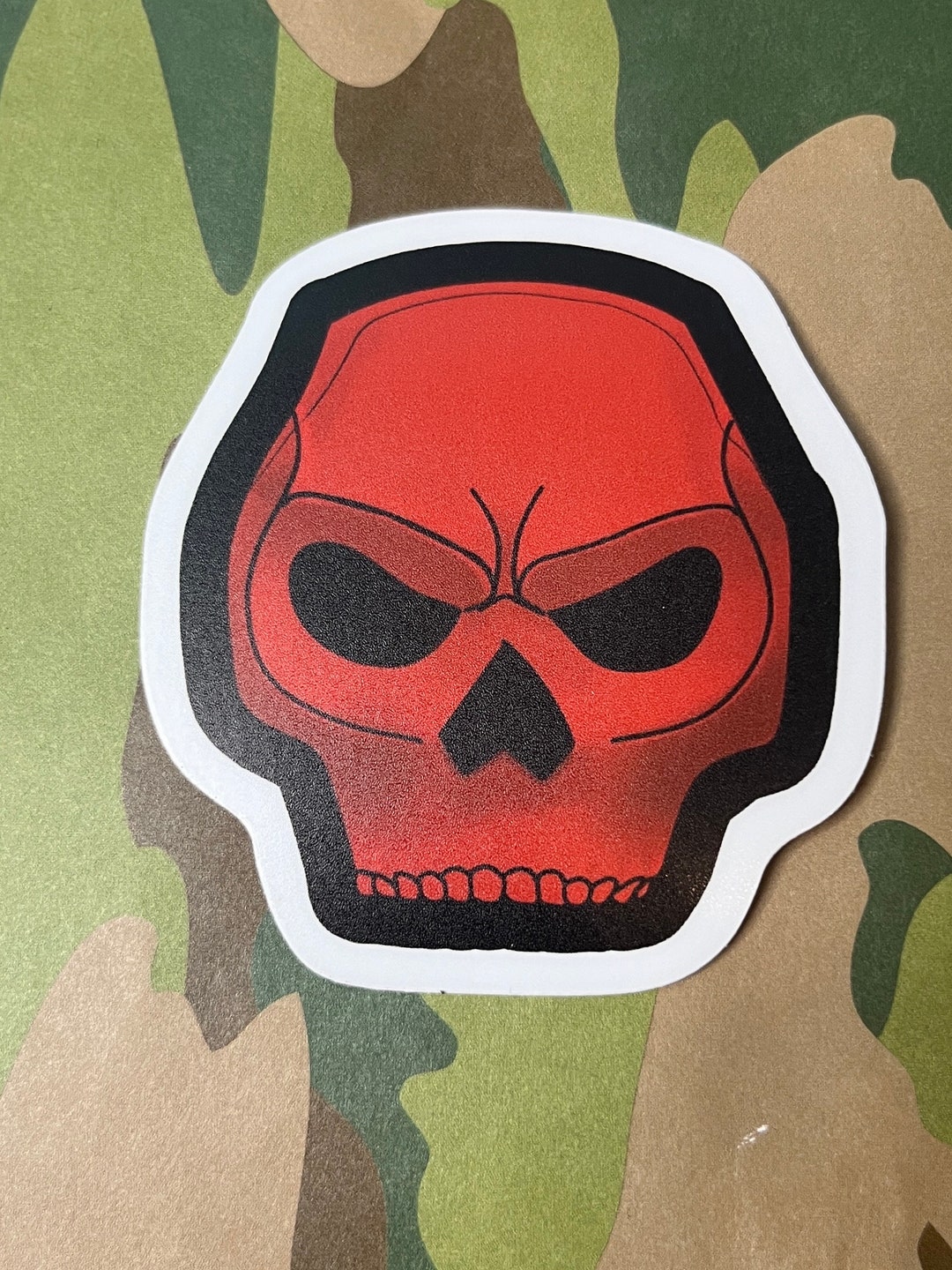 Red Skull Mask Sticker - Etsy