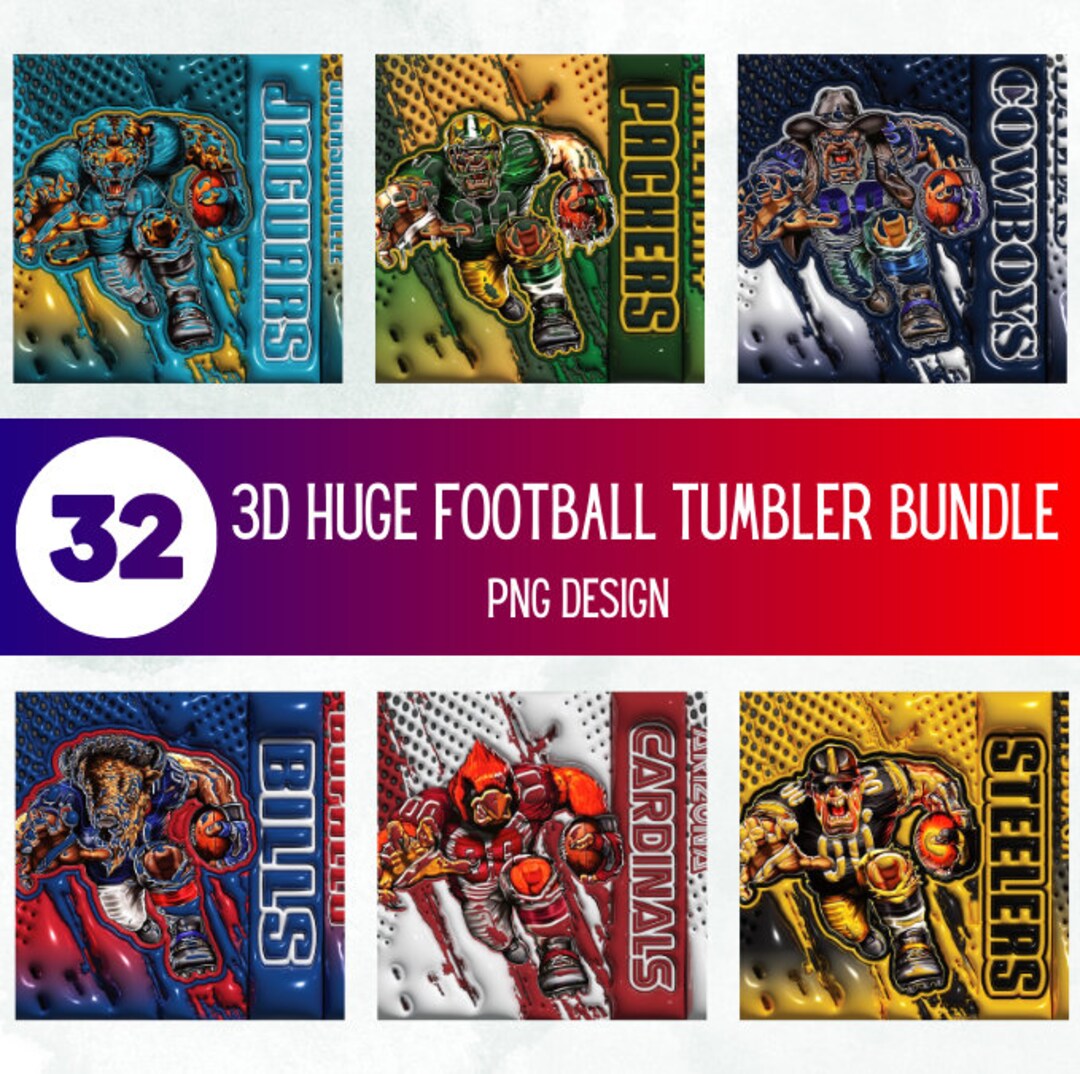 32 3D Football Tumbler Wrap Bundle Football Team 20oz 3D - Etsy Canada