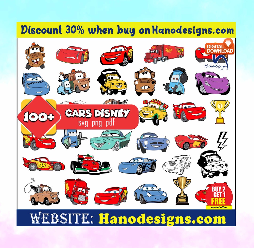 Cars SVG Bundle Cars Svg Lightning Mcqueen Svg Cars PNG - Etsy