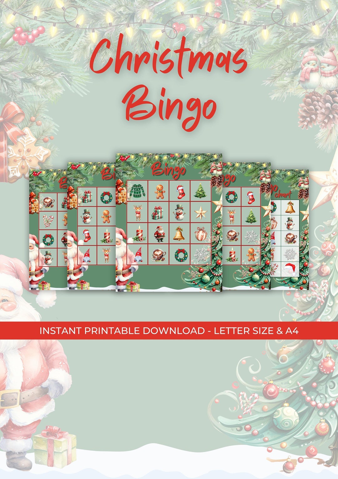Christmas Bingo Cards 20 Different Christmas Bingo Cards. Playing ...