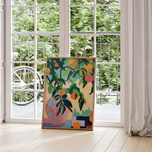 Orange Tree Abstract Poster - Henri Matisse Inspired Art, Unique Gift ...