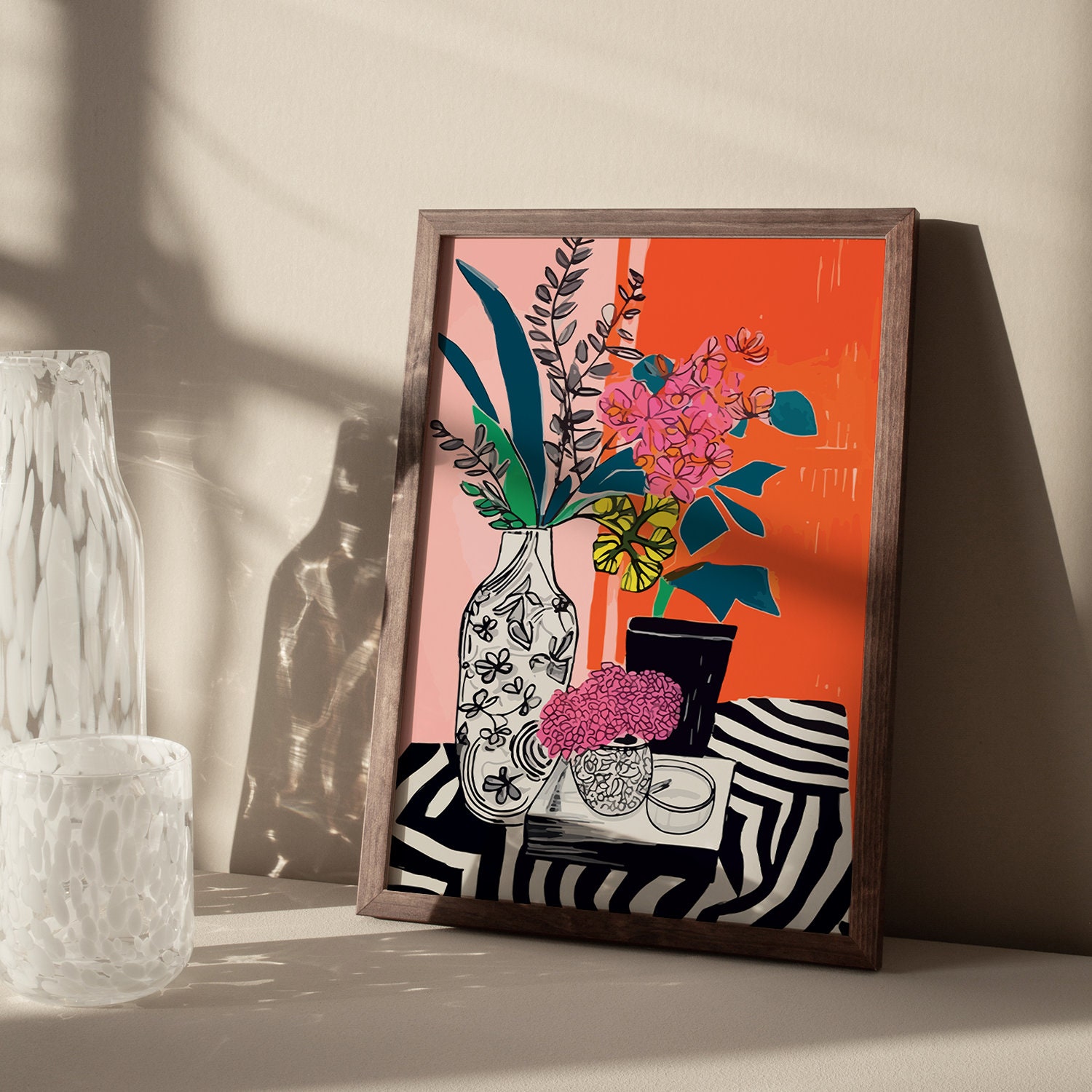 Abstract Flowers Illustration Poster Unique Girl Room Decor - Etsy