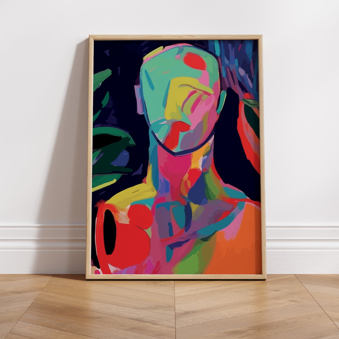 Impressionism Abstract Art Poster - Colorful 80s Home Decor Painting ...