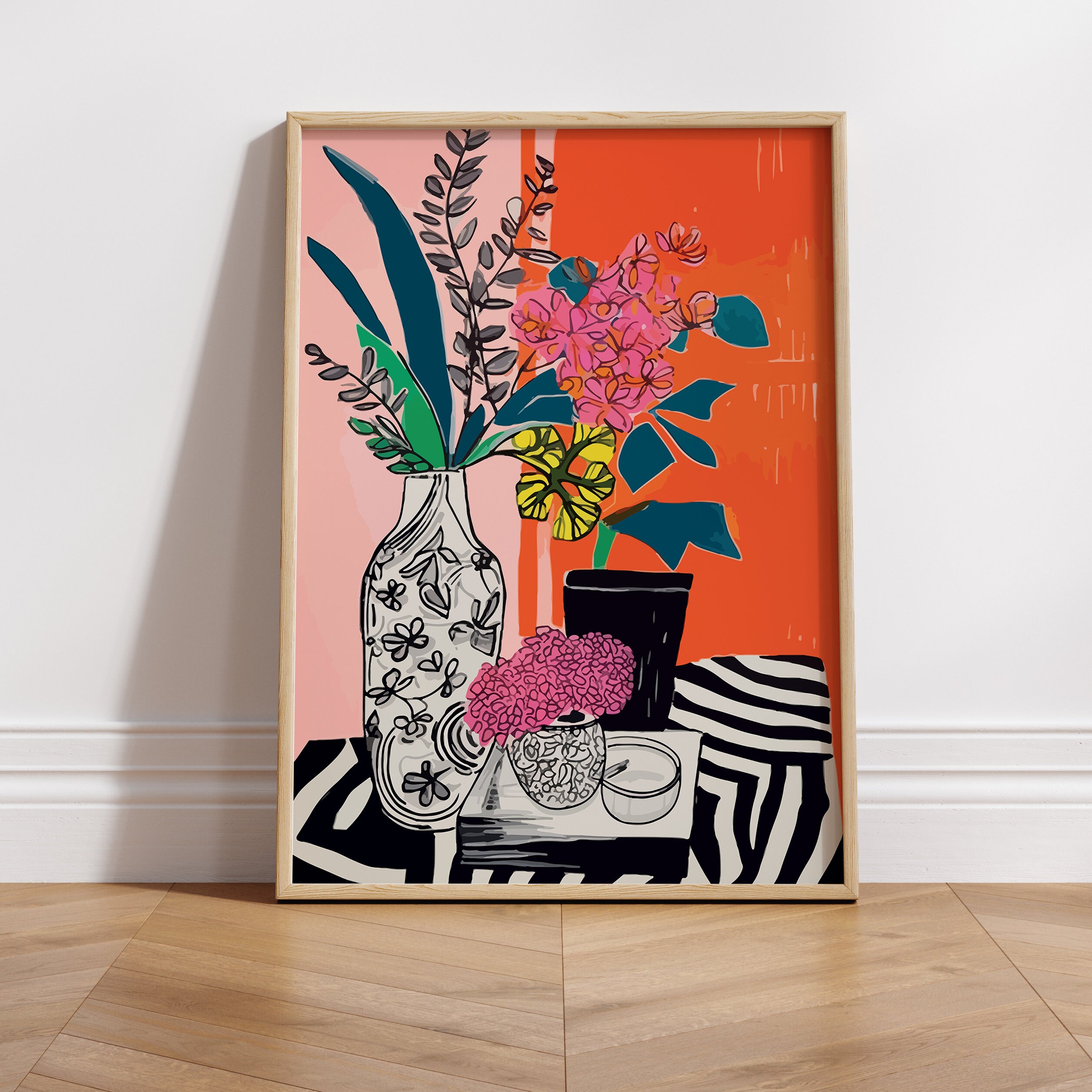 Abstract Flowers Illustration Poster Unique Girl Room Decor - Etsy