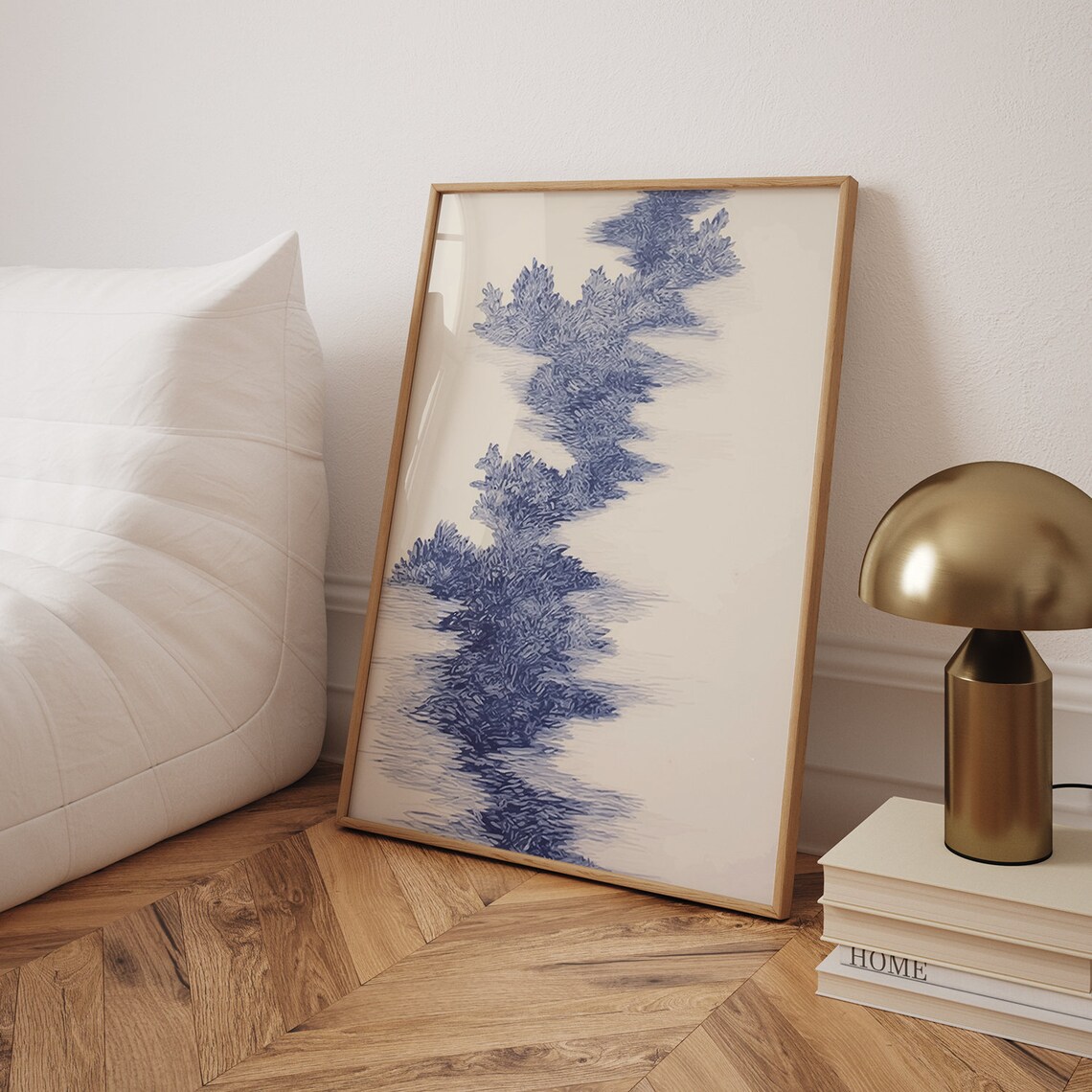 Blue Abstract Art Poster for Modern Minimalist Wall Décor - Etsy
