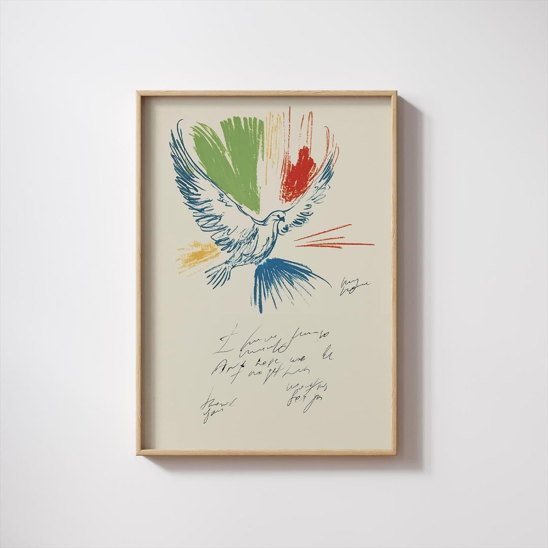 Blue Dove Art Print: Modern Minimalist Wall Decor - Etsy