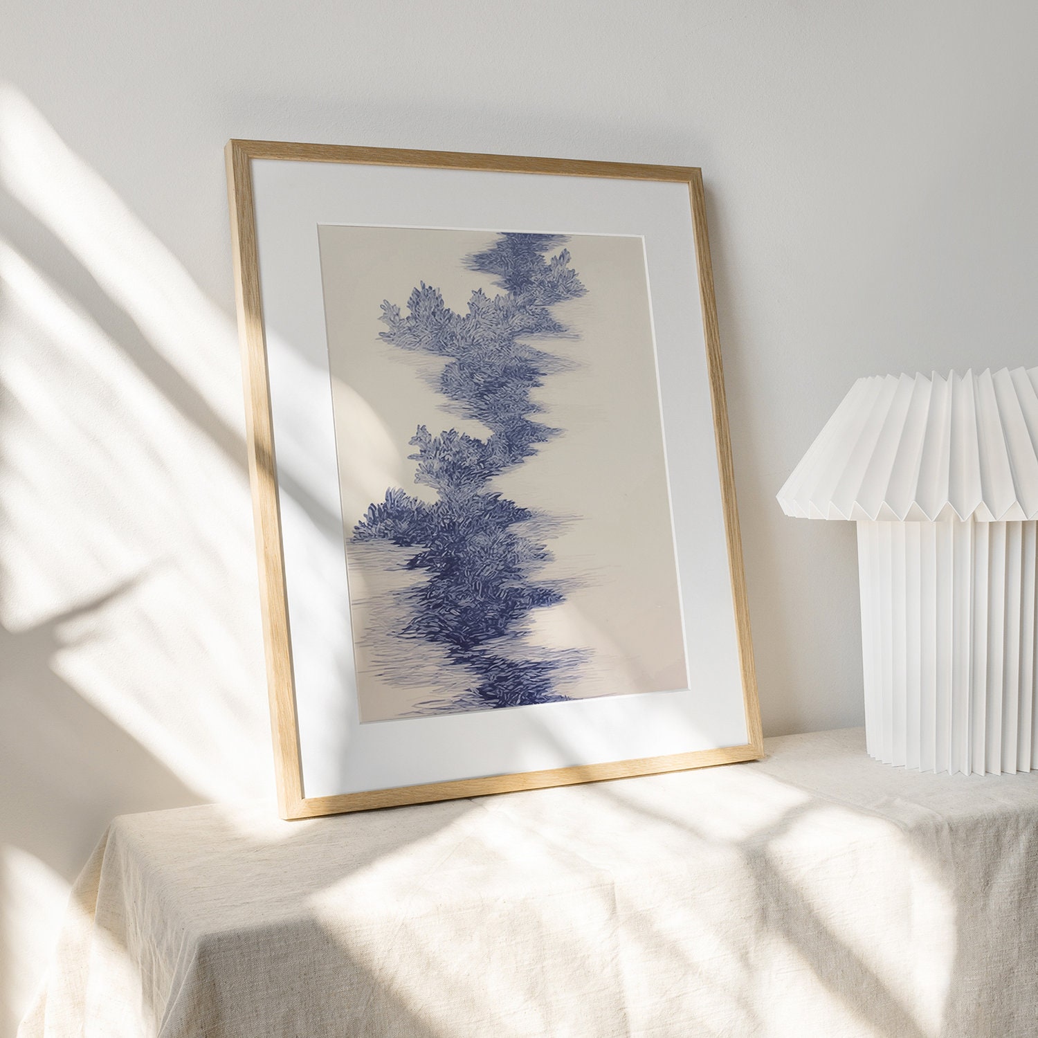 Blue Abstract Art Poster for Modern Minimalist Wall Décor - Etsy
