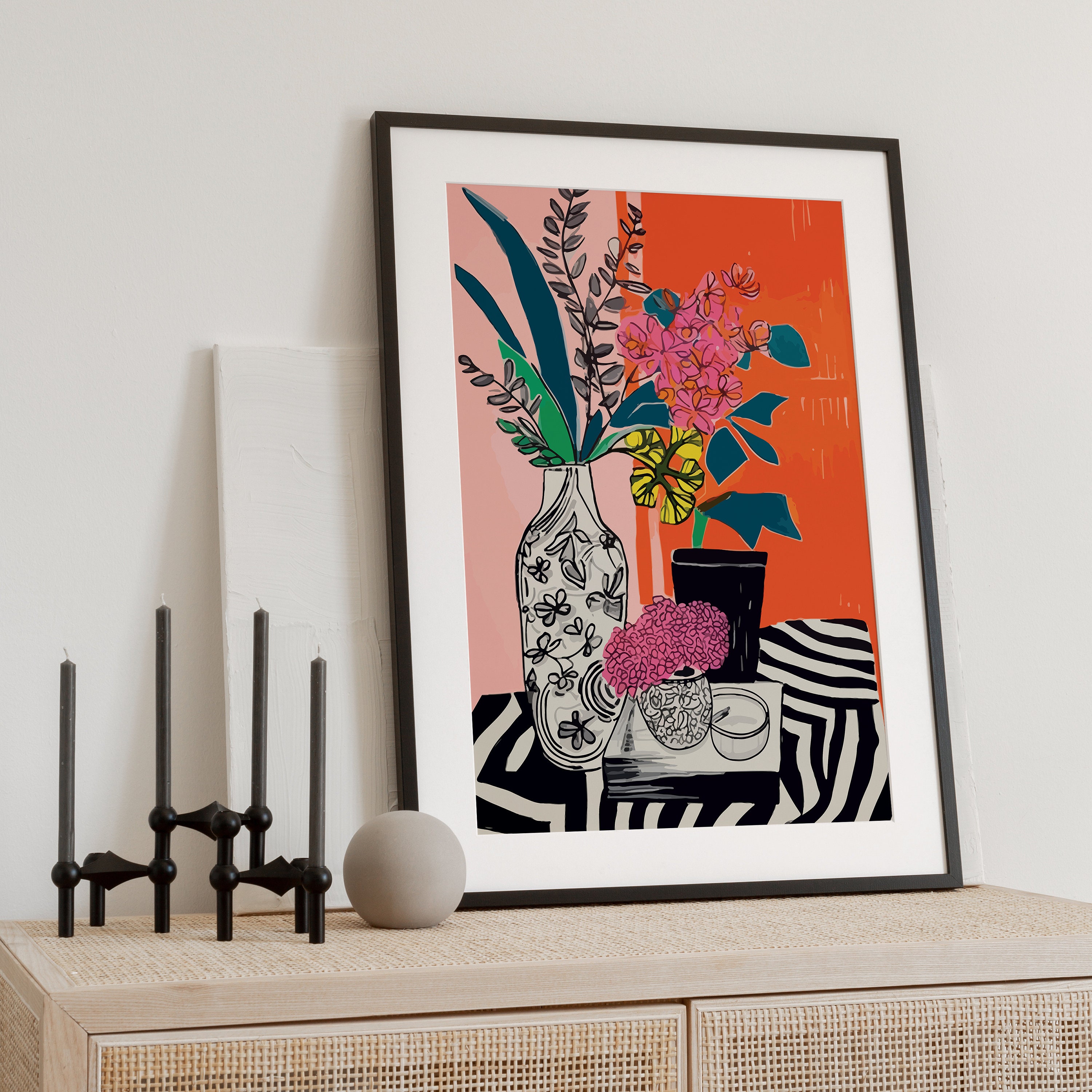 Abstract Flowers Illustration Poster Unique Girl Room Decor - Etsy