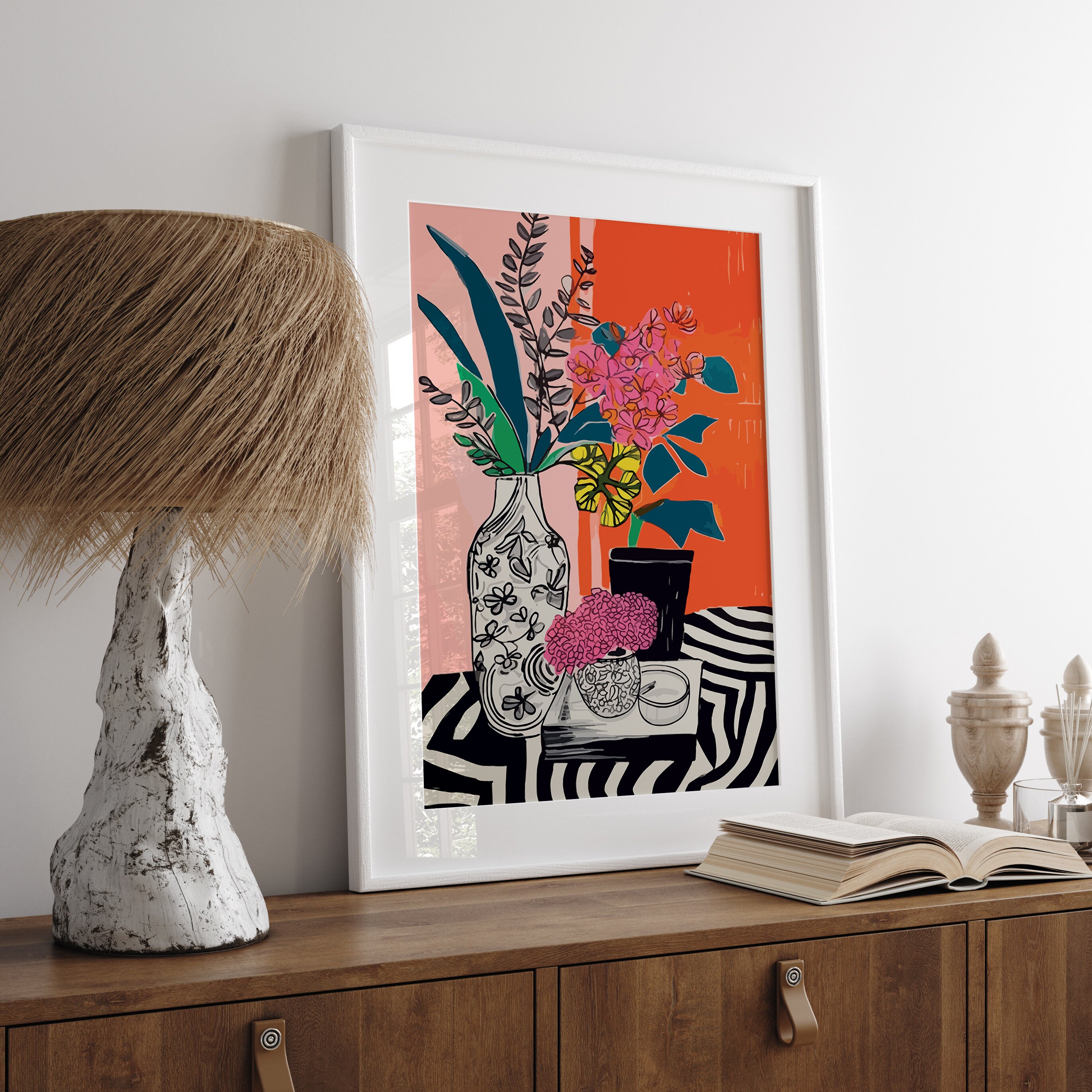 Abstract Flowers Illustration Poster Unique Girl Room Decor - Etsy