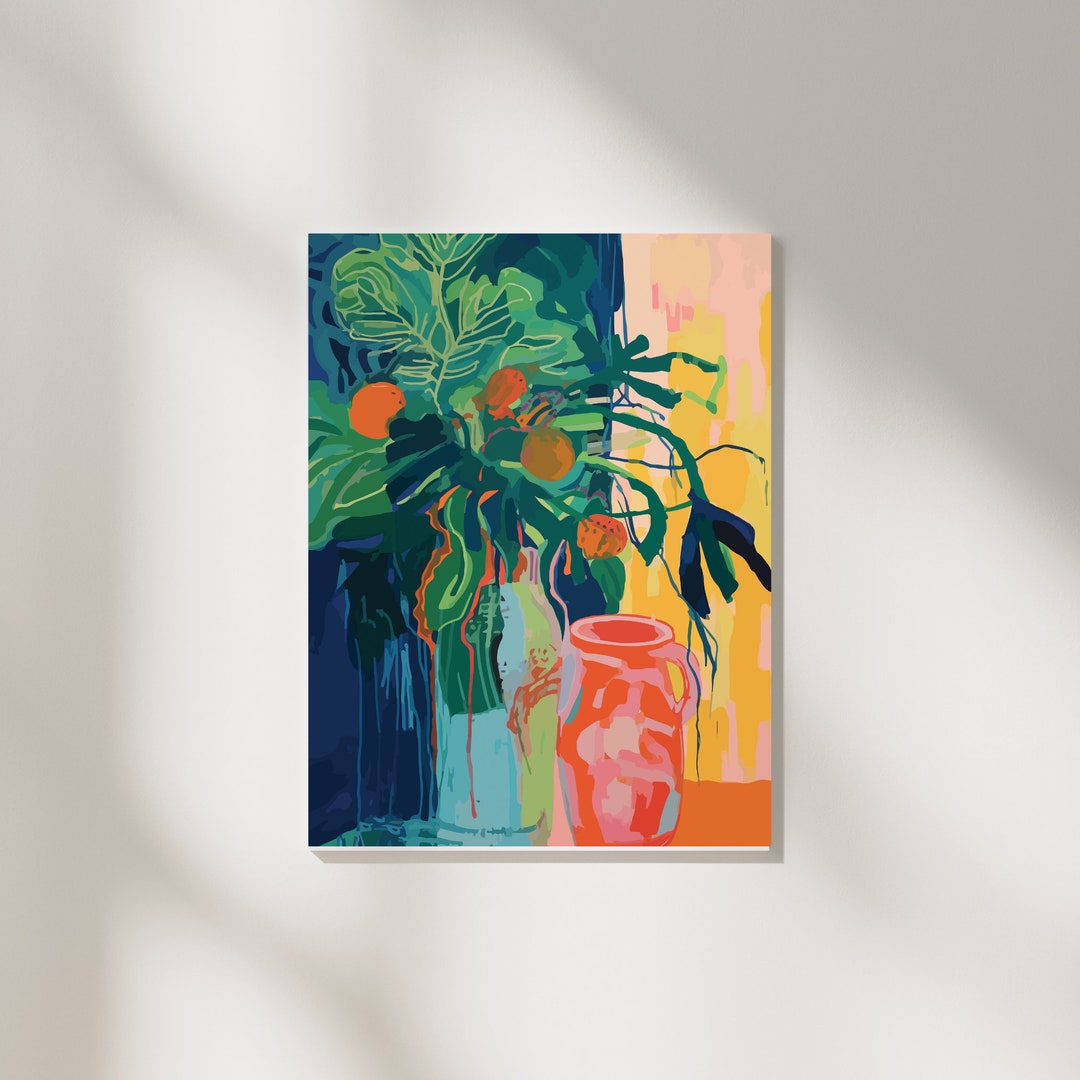 Botanical Illustration | Abstract Painting | Boho Home Decor | Plant ...