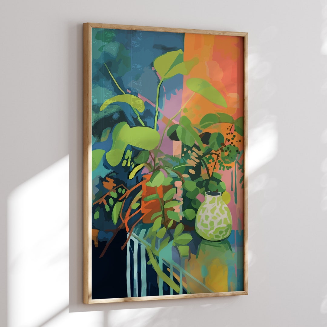 Framed Floral Poster: Abstract Matisse Style Plant Art - Etsy UK