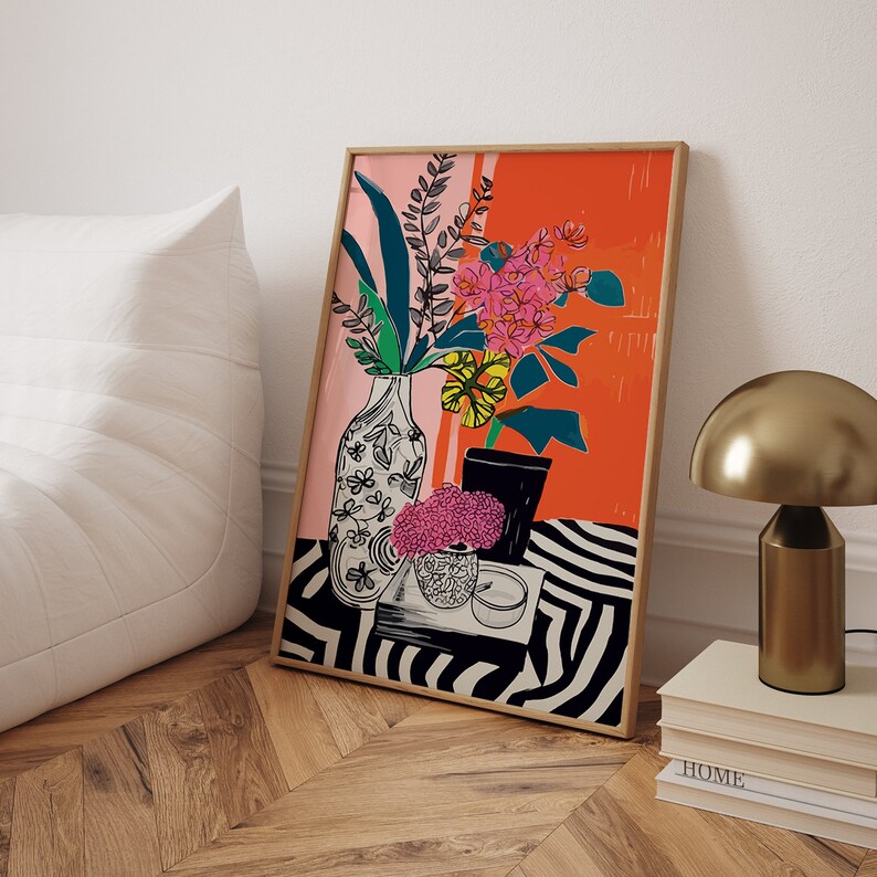 Abstract Flowers Illustration Poster - Unique Girl Room Decor - Etsy