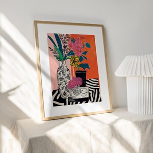 Abstract Flowers Illustration Poster - Unique Girl Room Decor - Etsy