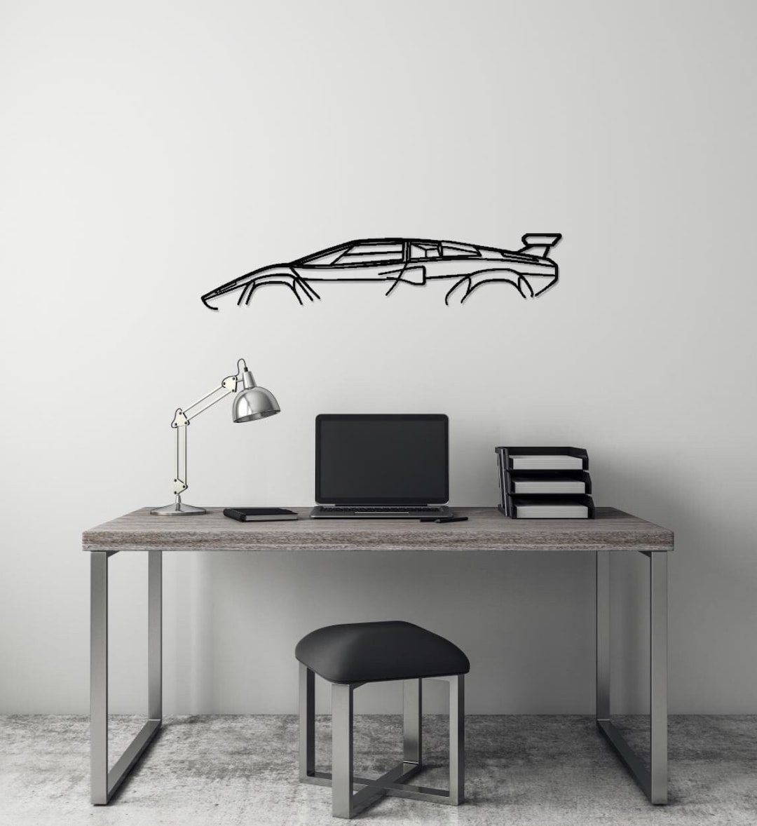 Countach Silhouette Metal Car Wall Art: Garage Decor - Etsy