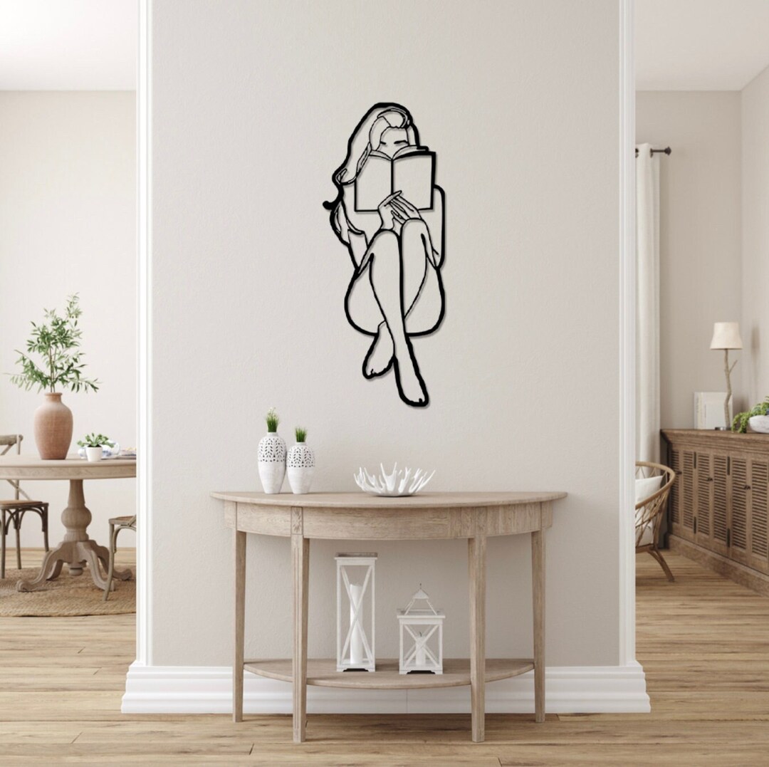 Metal Line Art Woman, Metal Wall Decor, Modern Home Decor, Woman Body ...