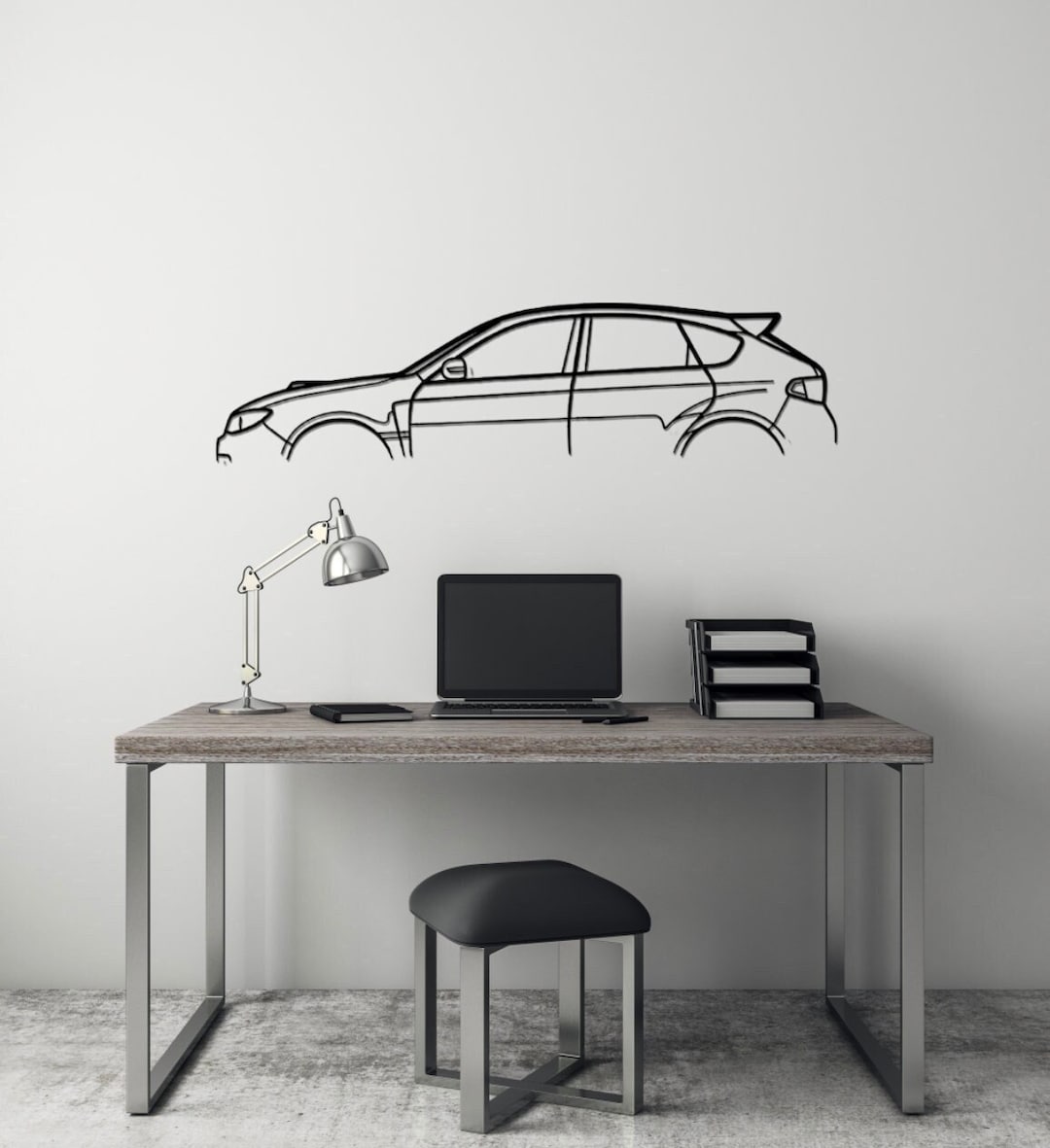 Impreza WRX STI GR Silhouette Car Metal Wall Art, Car Garage Wall Decor ...