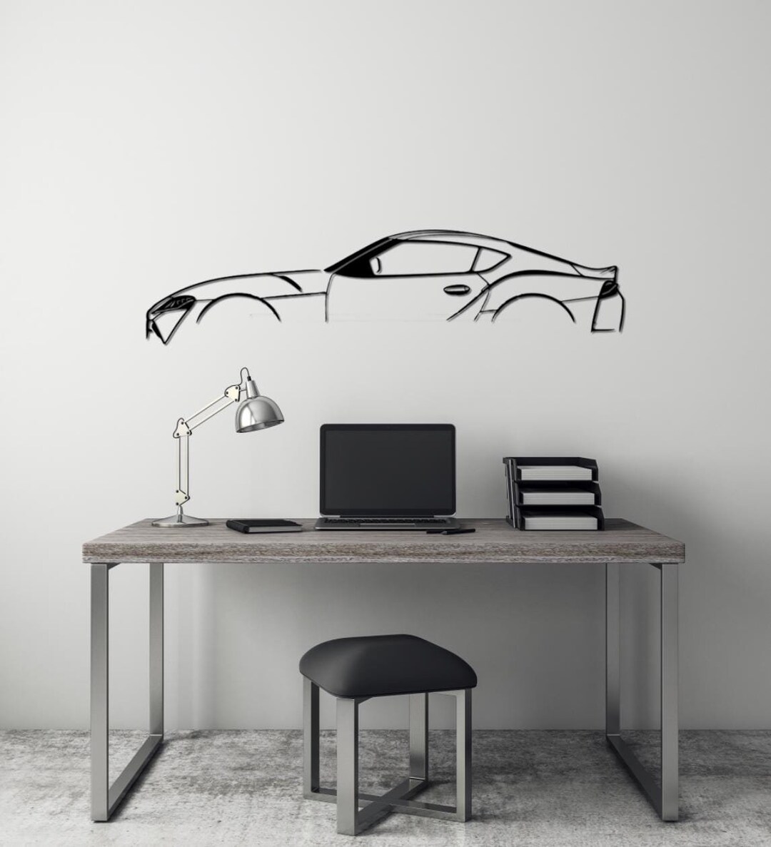 Supra Silhouette Metal Car Wall Art, Car Garage Wall Decor, Automotive ...