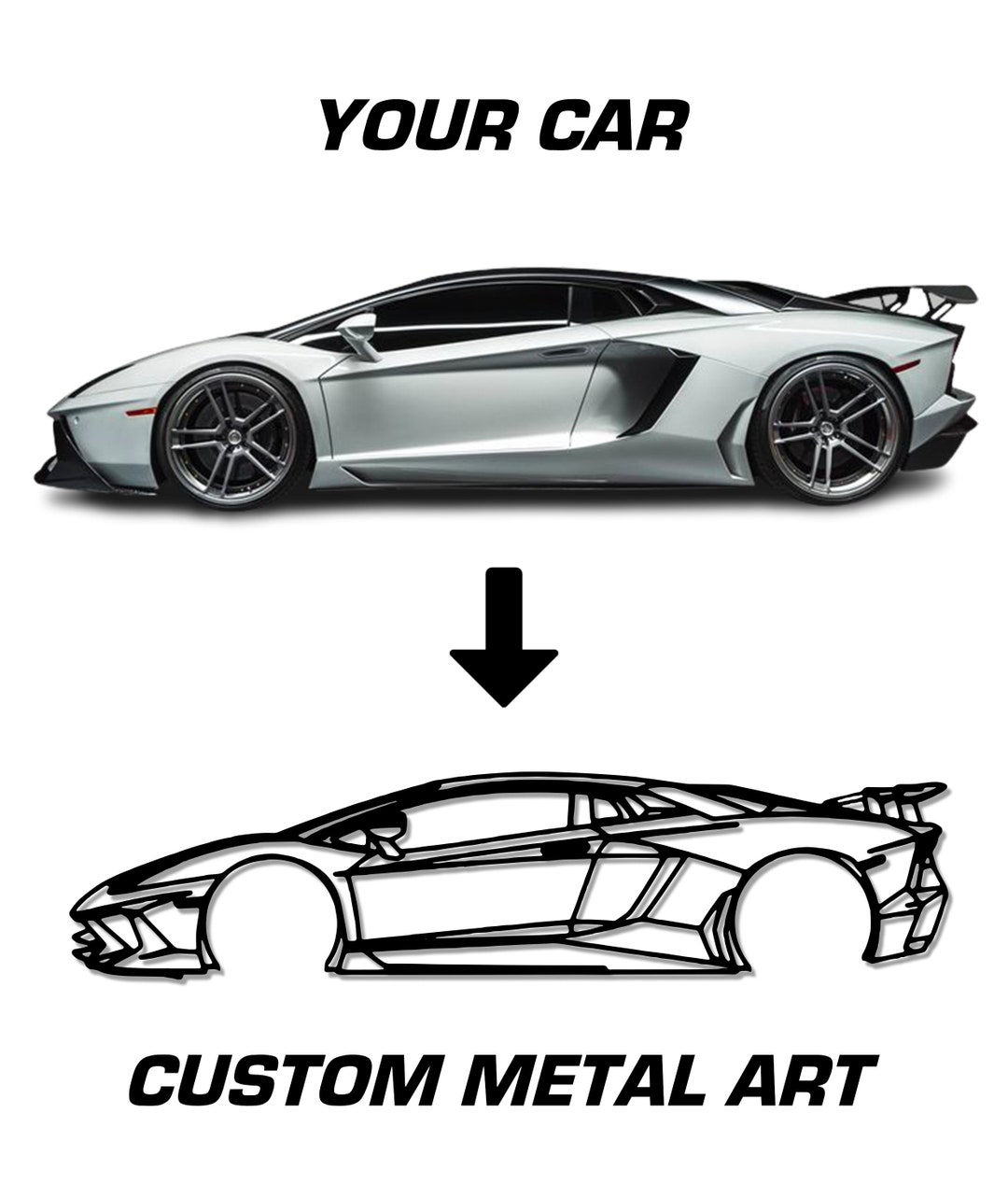 Custom Car Metal Wall Art, Personalized Car Design, Decor of Car, Gift ...