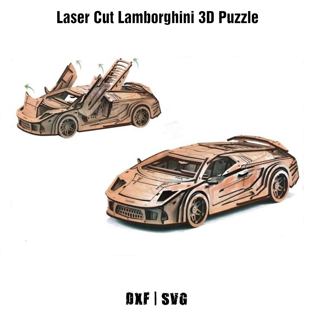 DIY Lamborghini 3D Car Model Laser Cut Files Digital Download ...