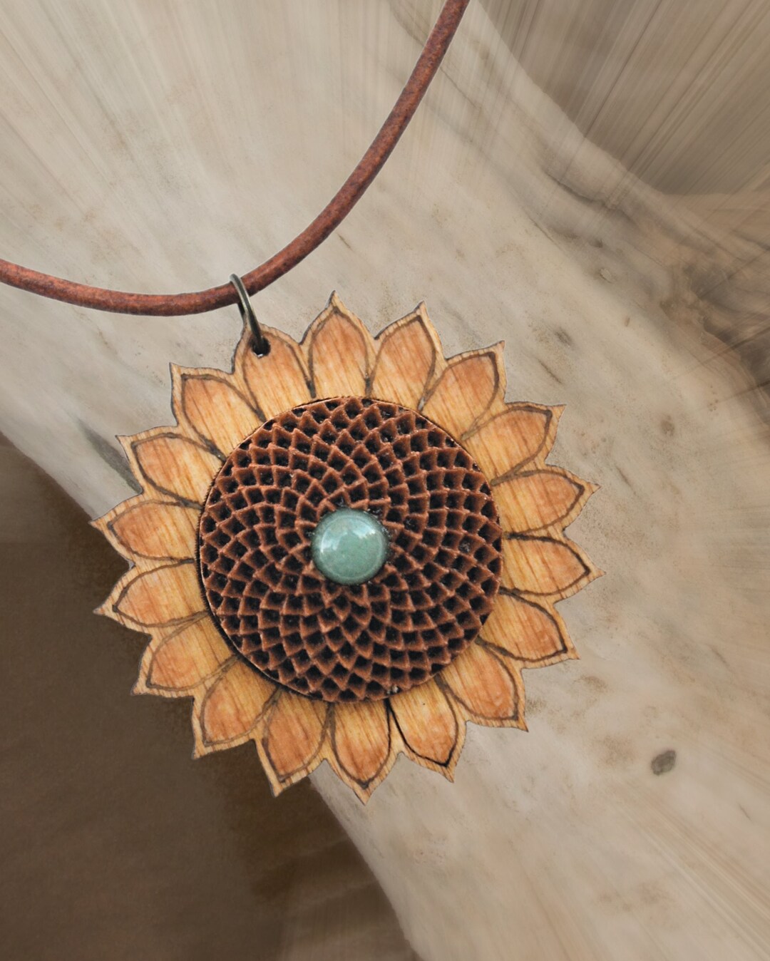 Sunflower Jade Pod Necklace - Etsy