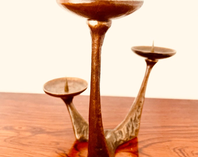 HARJES Germany Brutalist Bronze Candelholders, 1960s - Etsy