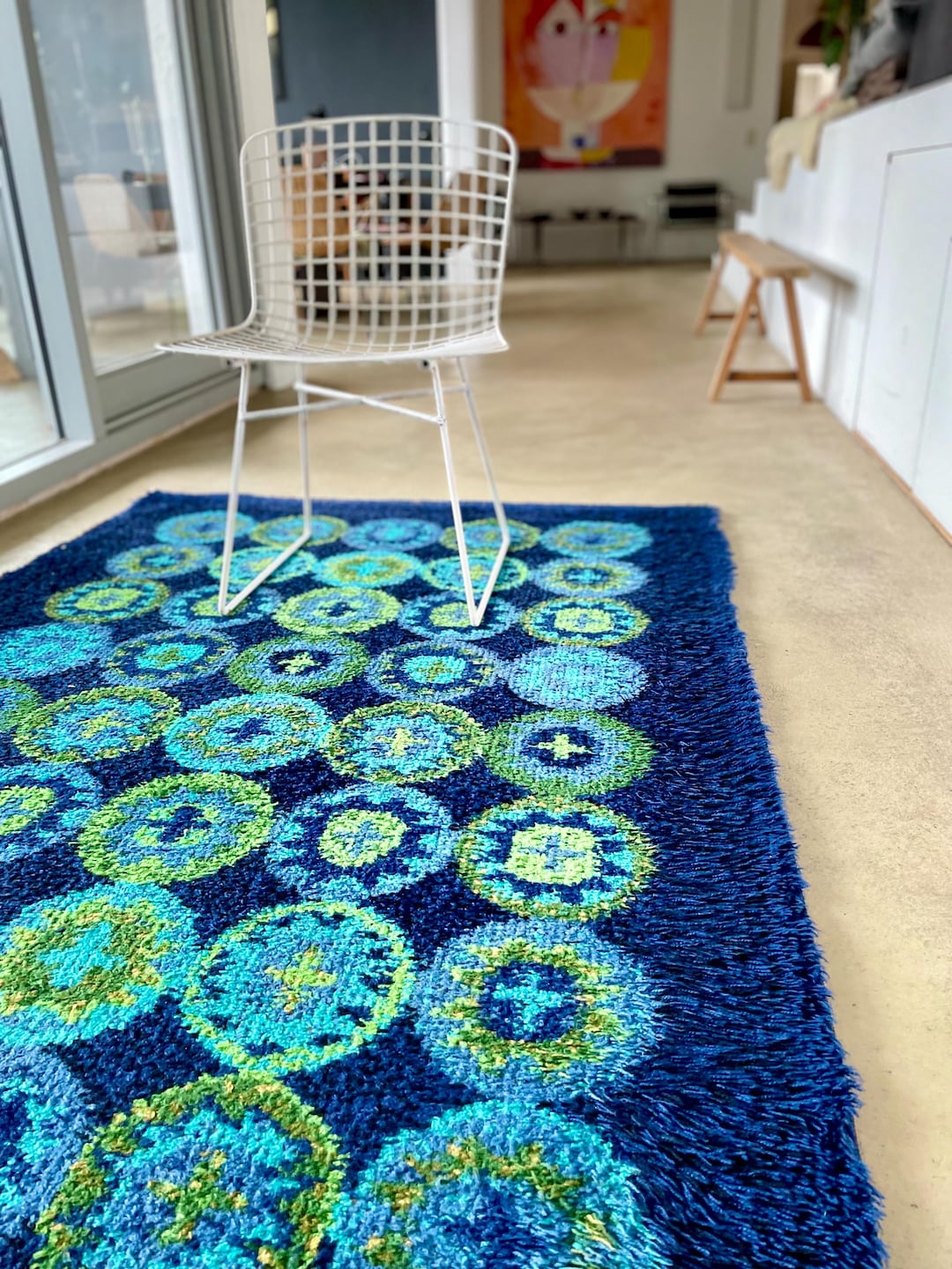 VORWERK Wasa Danish Modern, Rya Rug, Desso, Wool Carpet. Germany 1960s ...