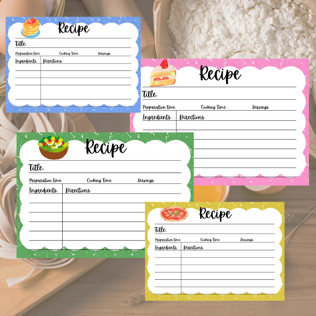 Printable Recipe Cards - Etsy