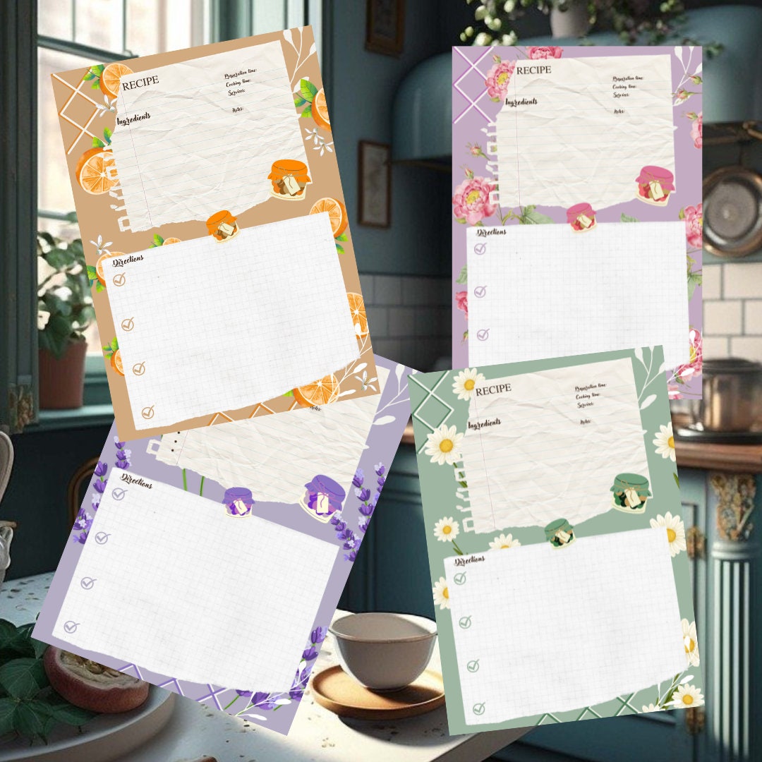 Printable Recipe Cards Province - Etsy