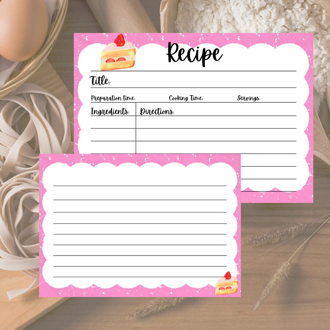 Printable Recipe Cards - Etsy