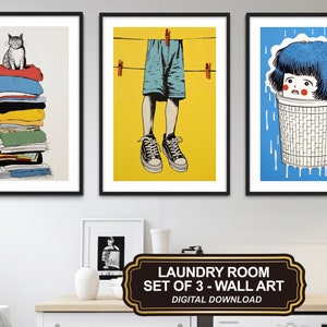 Laundry Room Funny Printable Set of 3 for Utility Room Poster Wall ...