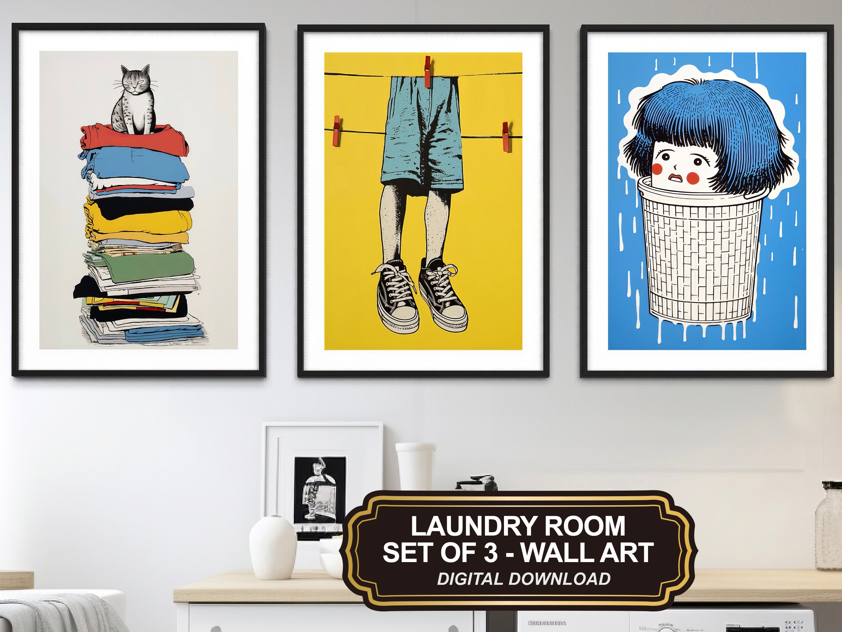 Laundry Room Funny Printable Set of 3 for Utility Room Poster Wall ...