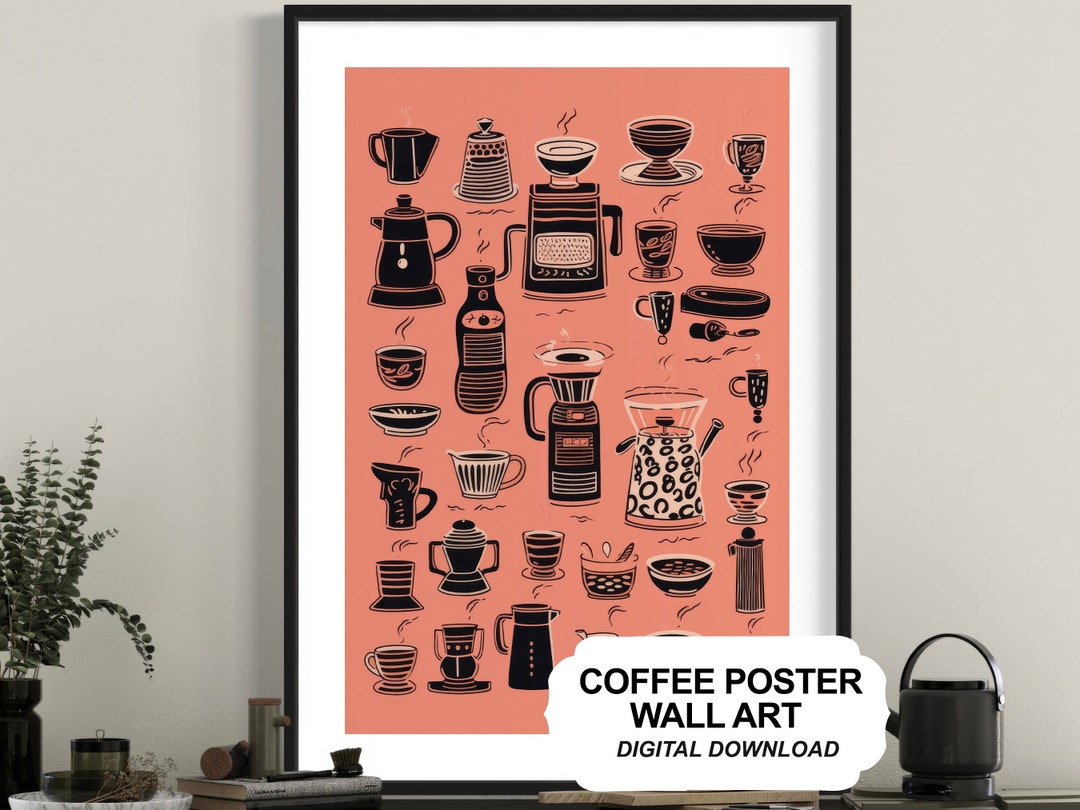 Coffee Wall Art Digital Download Coffee Print, Kitchen Coffee Bar ...