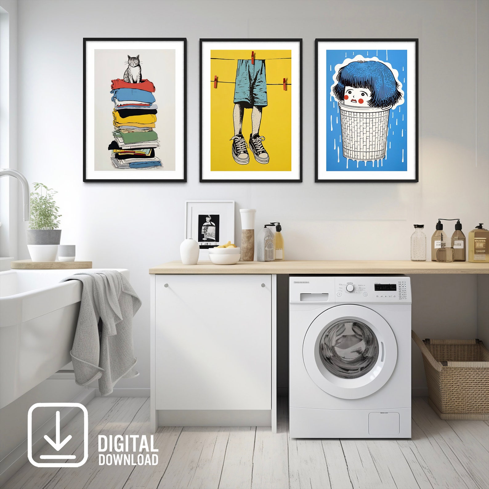 Laundry Room Funny Printable Set of 3 for Utility Room Poster Wall ...