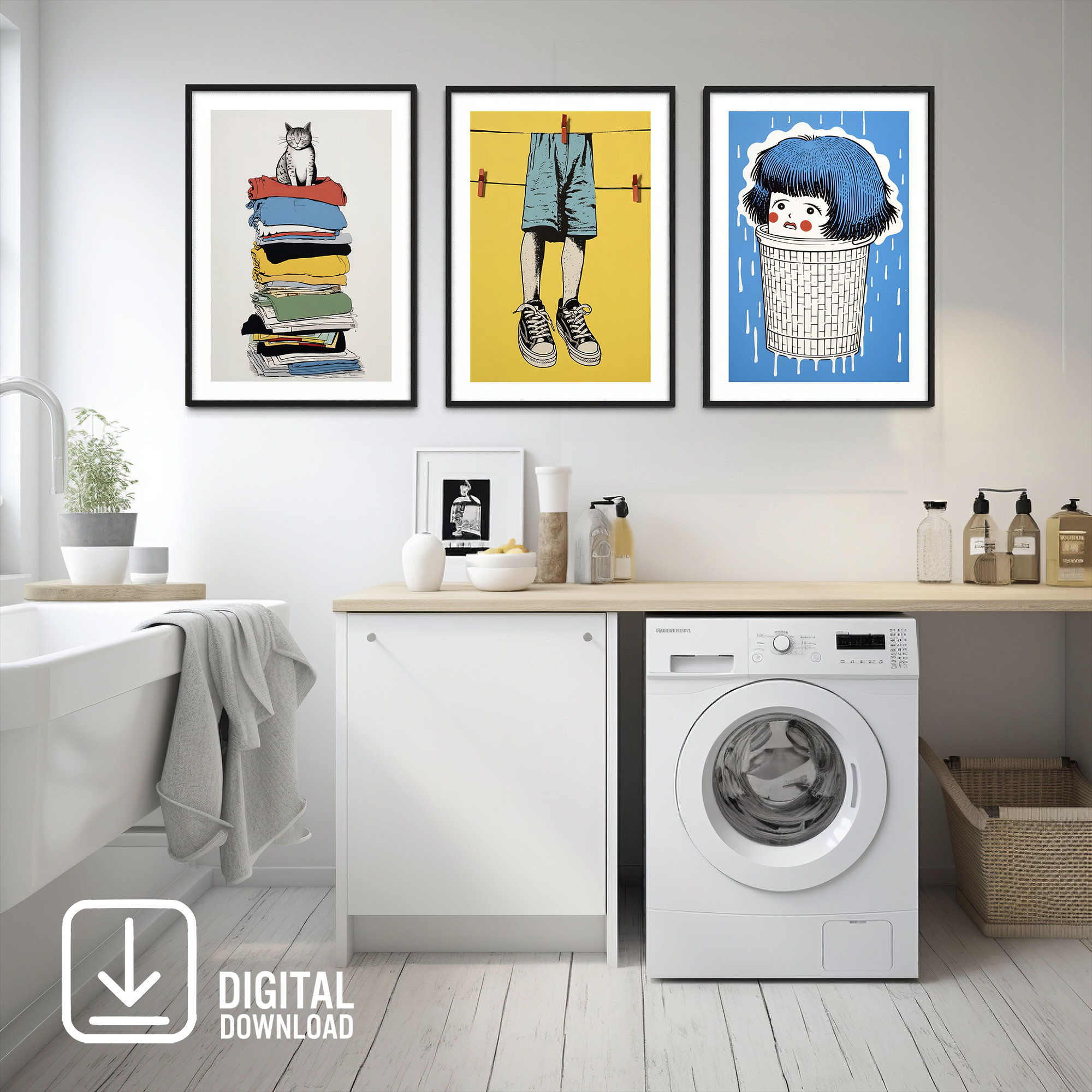 Laundry Room Funny Printable Set of 3 for Utility Room Poster Wall ...