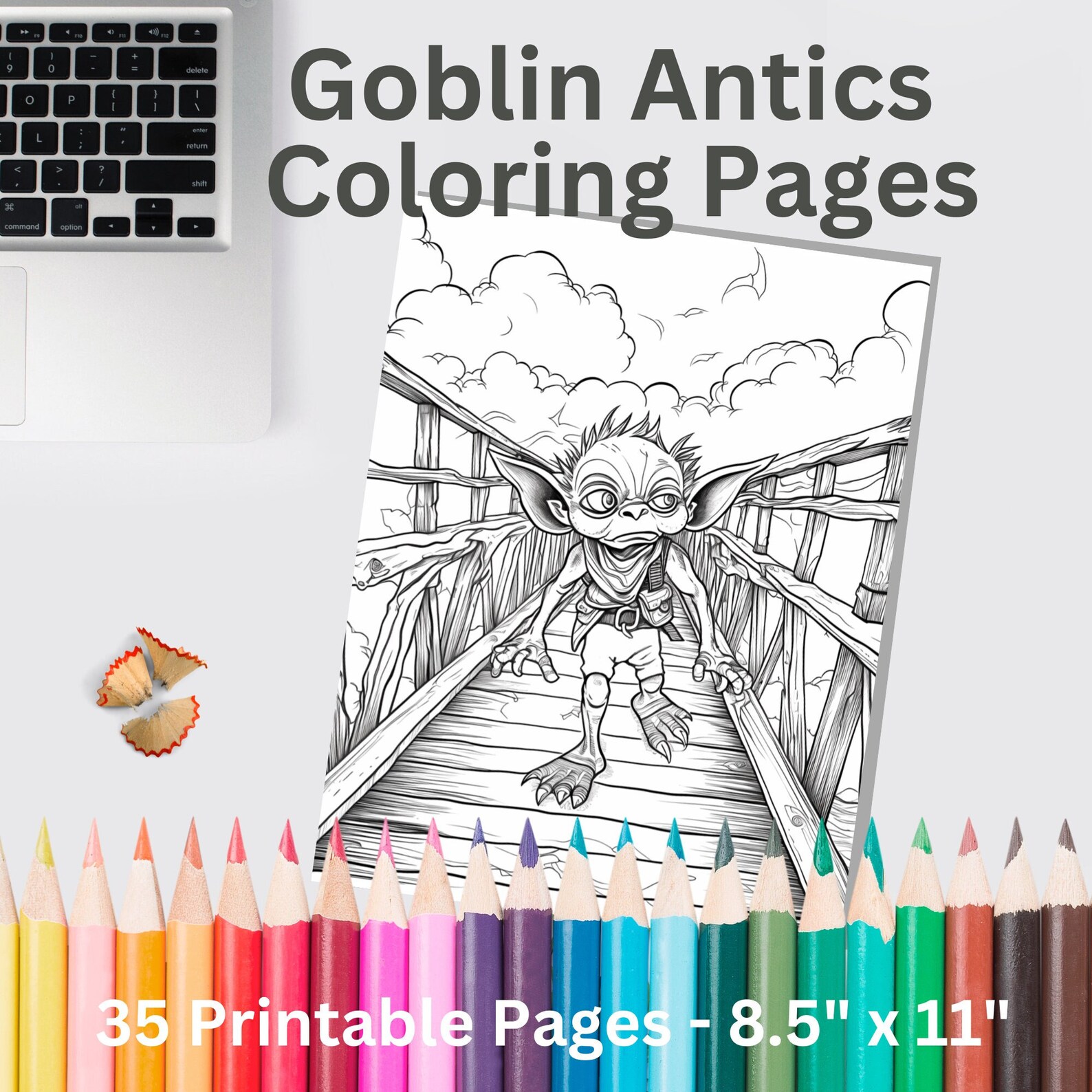 Adult Coloring Pages Goblin Adult Colouring Book Printable Pages to ...