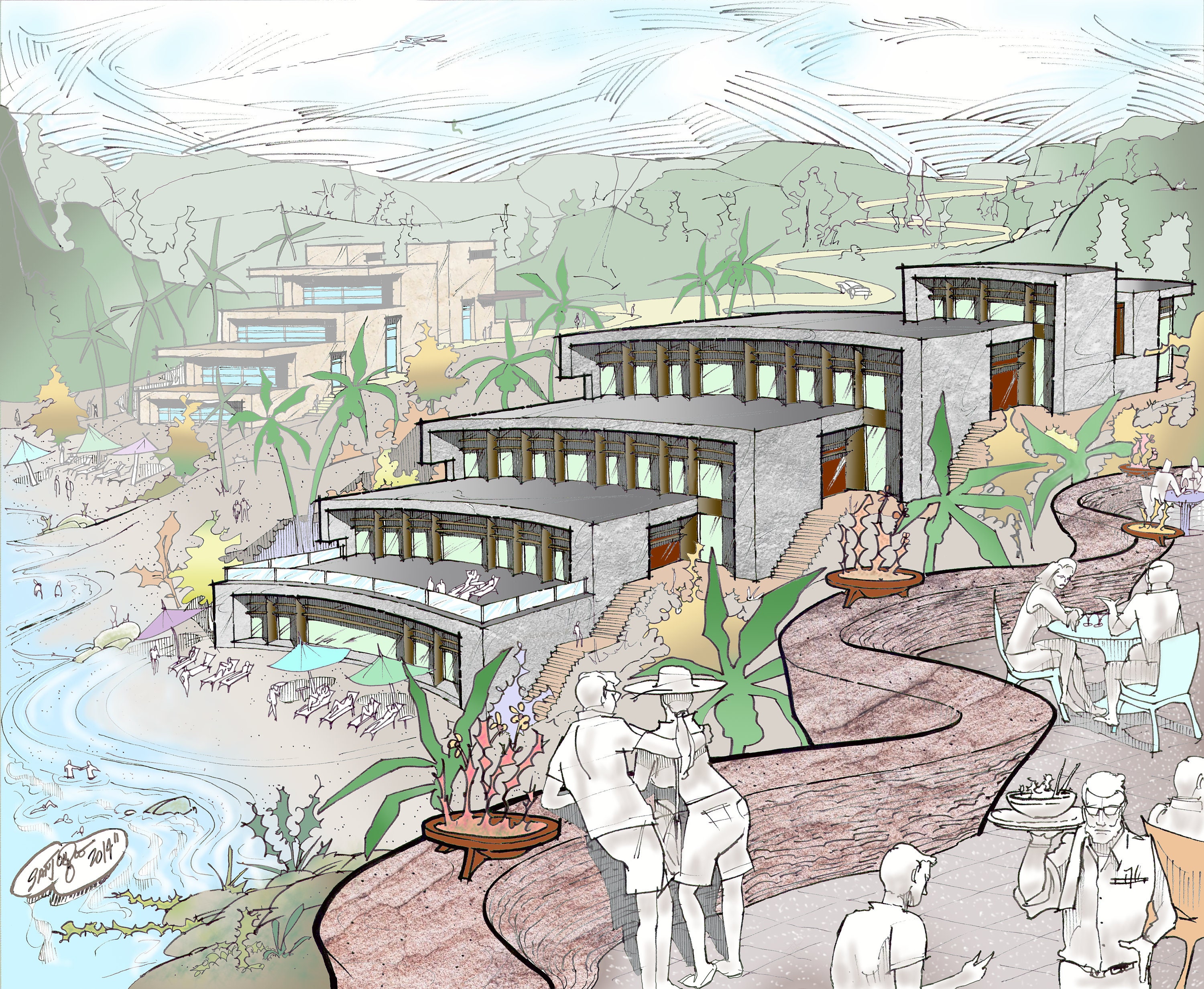 Architecture Design and Drawing—“island Resort Concept” - Etsy