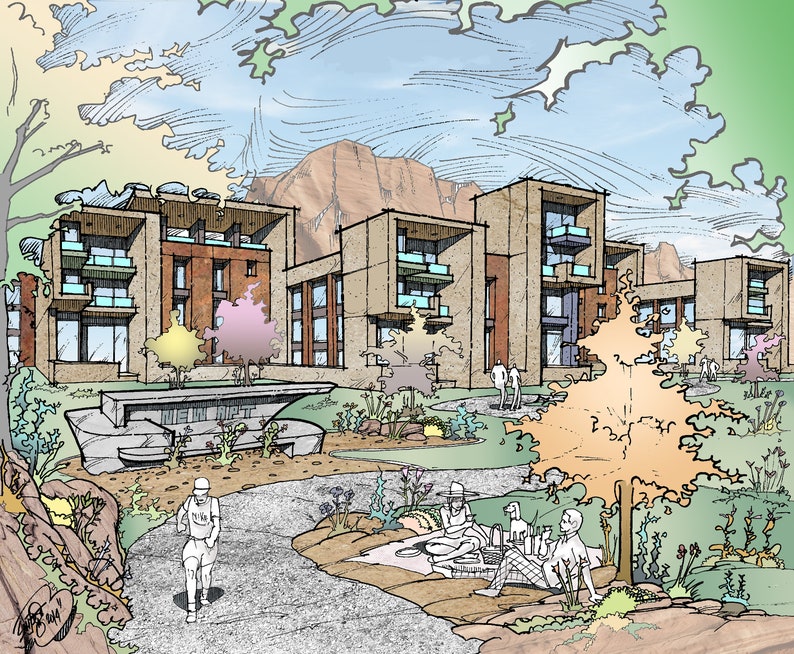 Architecture Design and Drawing—“island Resort Concept” - Etsy