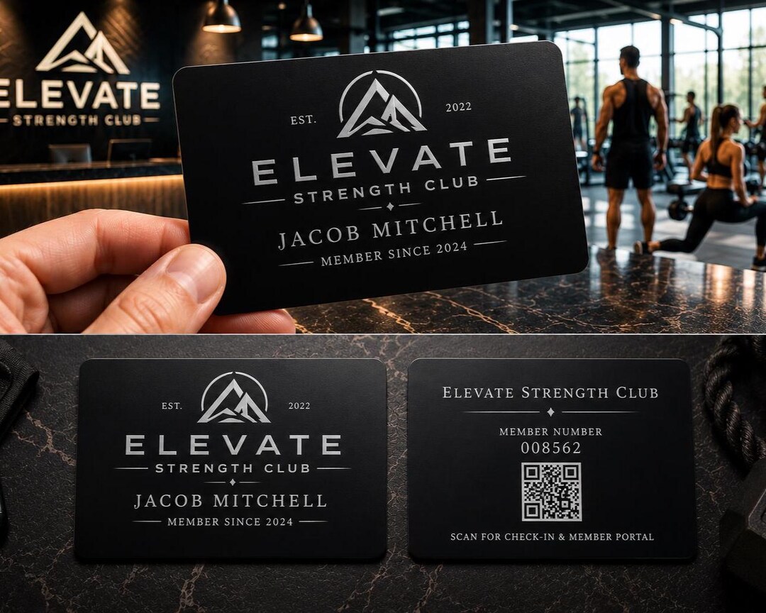Custom Membership Card Metal QR Code Personalized Gym Member Access ...