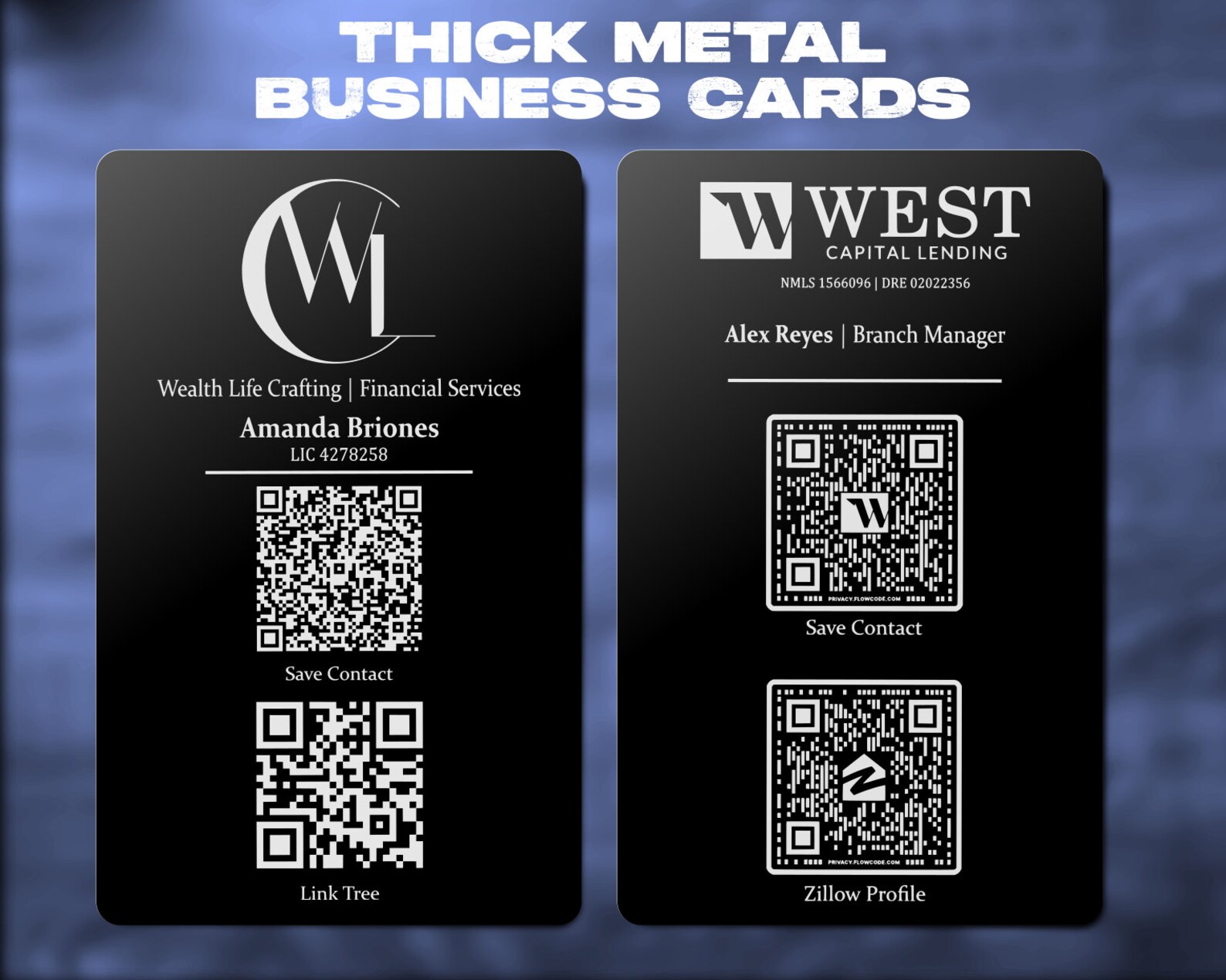Thick Metal Business Cards Custom QR Code Cards Quick Transfer Link ...