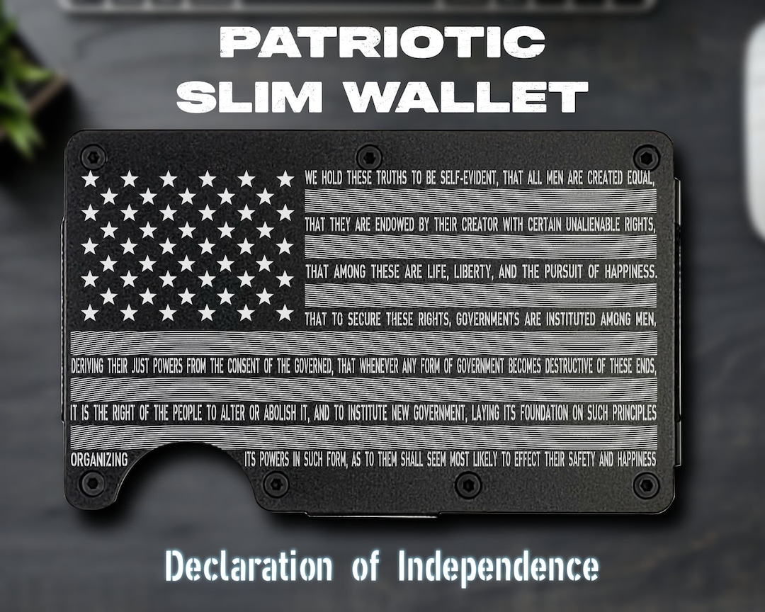 Patriotic Wallet Personalized Slim Metal Wallet American Flag ...