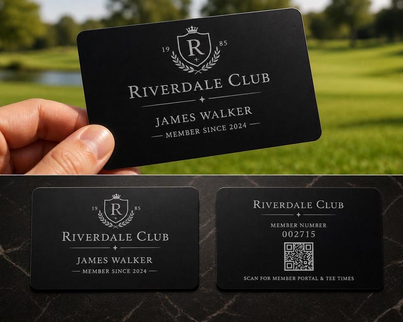 Custom Membership Card Metal QR Code Personalized Gym Member Access ...