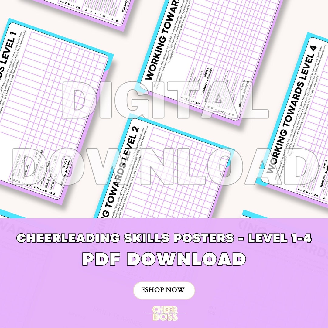 Level 1-4 Cheerleading Skills Posters - Etsy