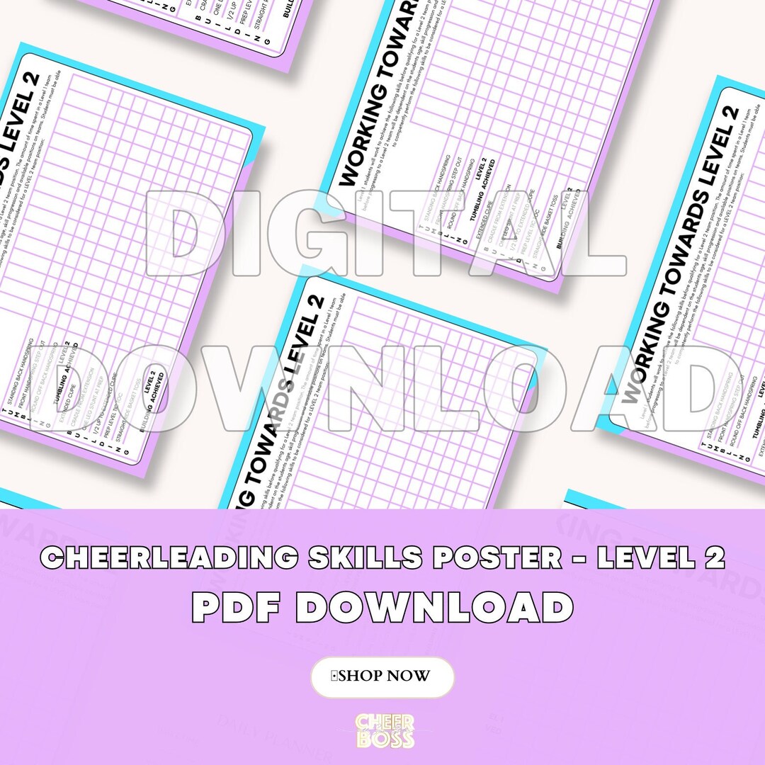 Level 2 Cheerleading Skill Poster - Etsy