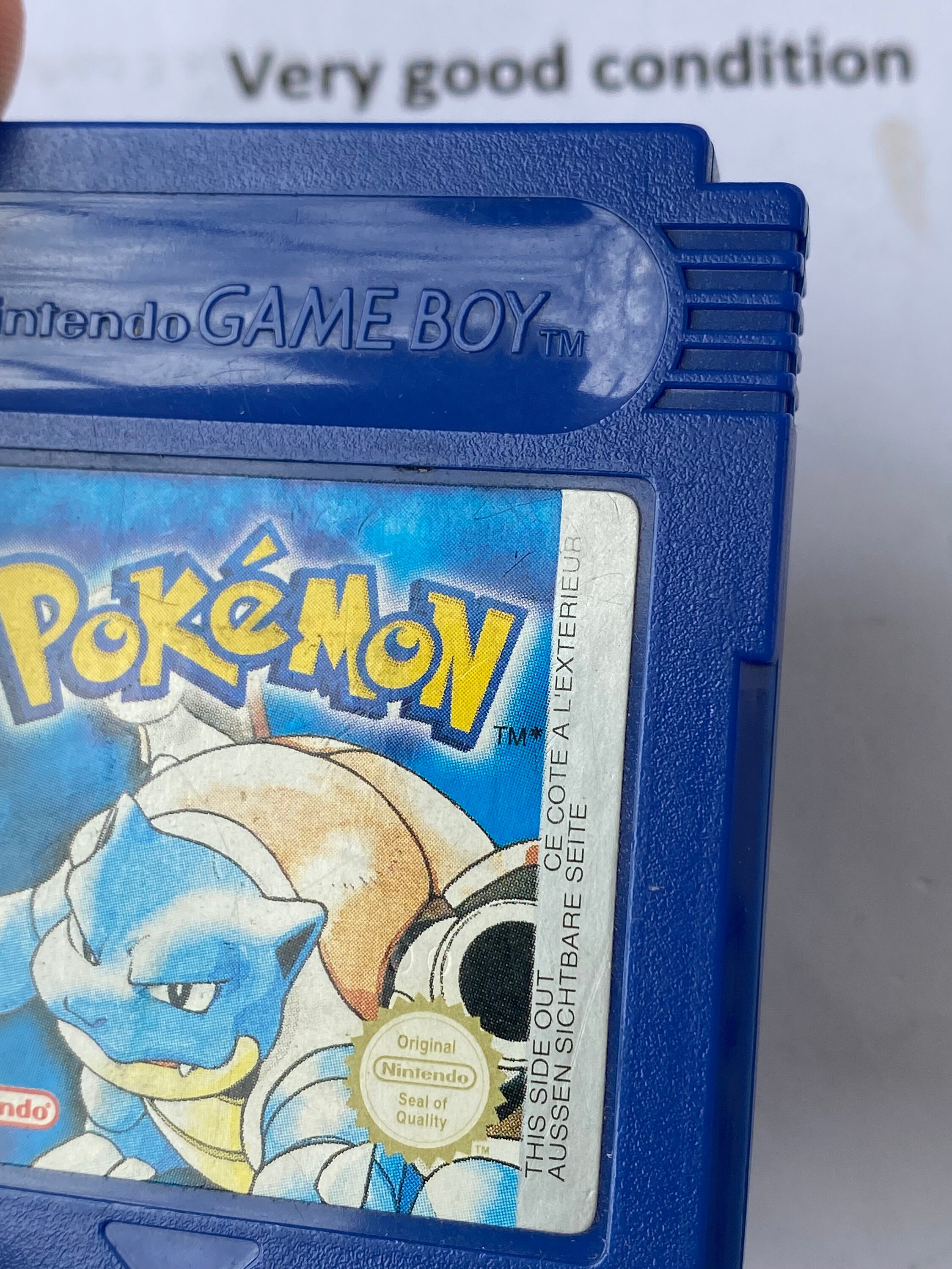 100% AUTHENTIC Pokemon Blue Gameboy Color Game New Battery EU English ...