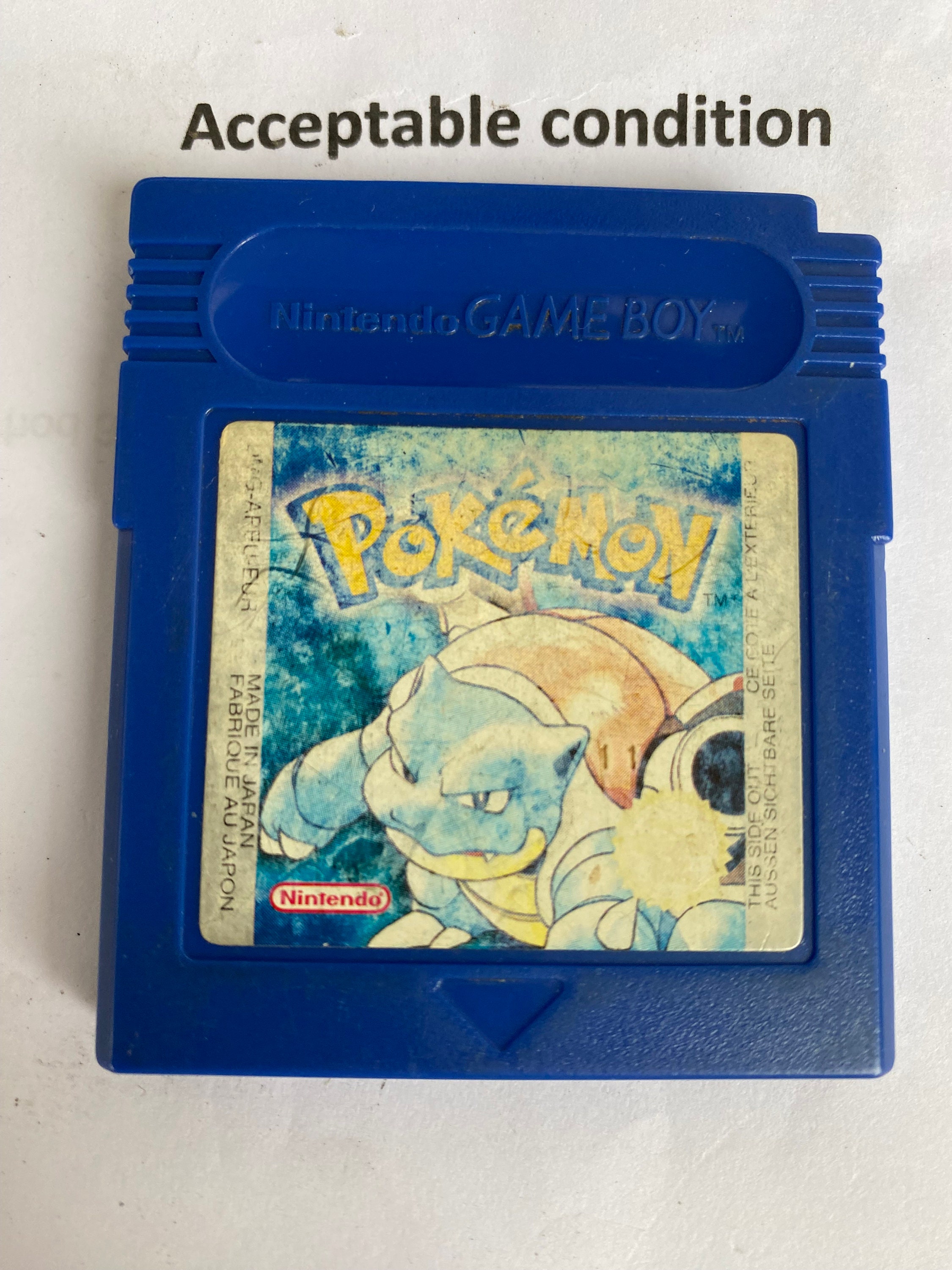 100% AUTHENTIC Pokemon Blue Gameboy Color Game New Battery EU English ...