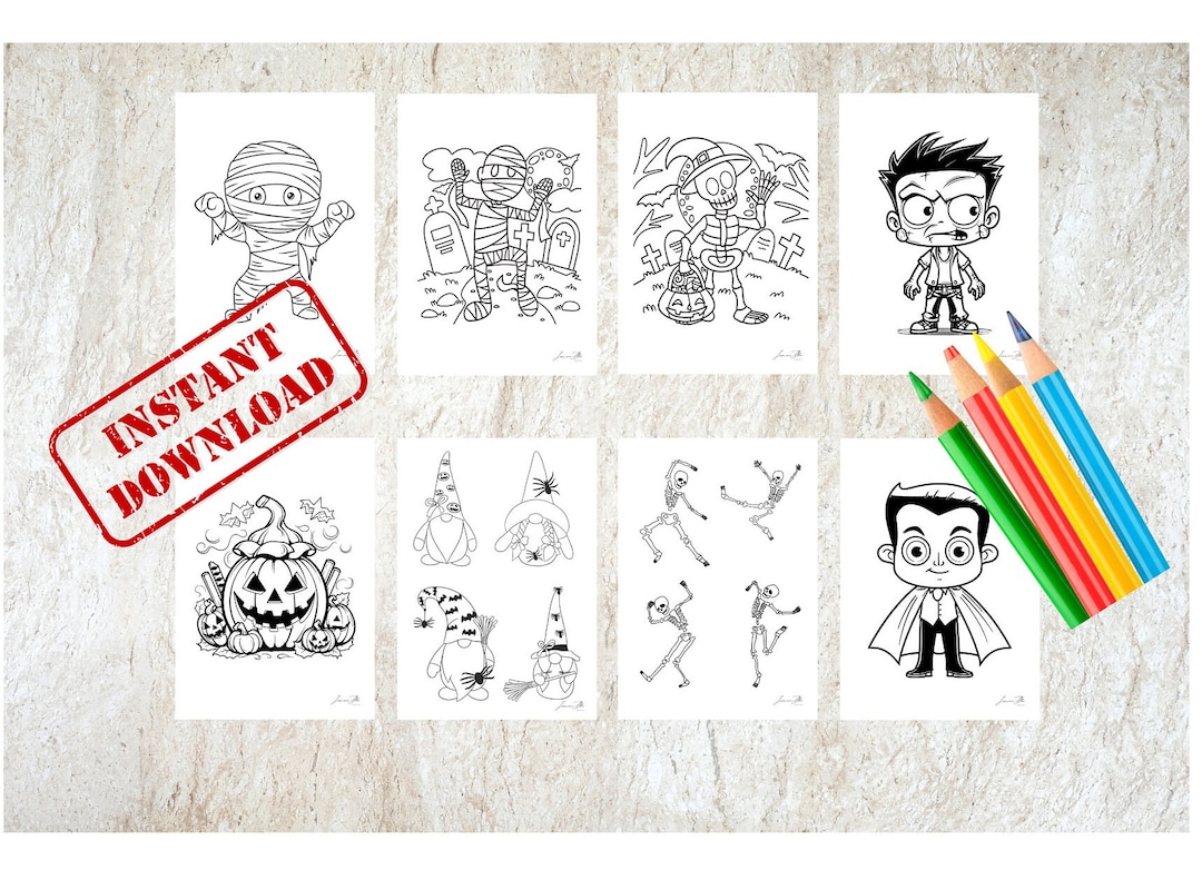 Instant Download / Printable Halloween Coloring Pages | Print at Home ...